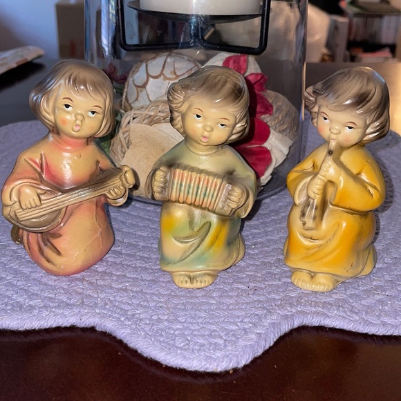 3 1/2” tall | Holiday | Vintage 93s Japan Angels With Instruments ...